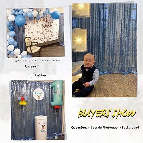 Sparkly Baby Blue Sequin Backdrop Curtains 2 Panels Wedding Backdrop ...