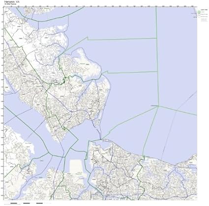 Amazon.com: Hampton, VA ZIP Code Map Laminated: Home & Kitchen