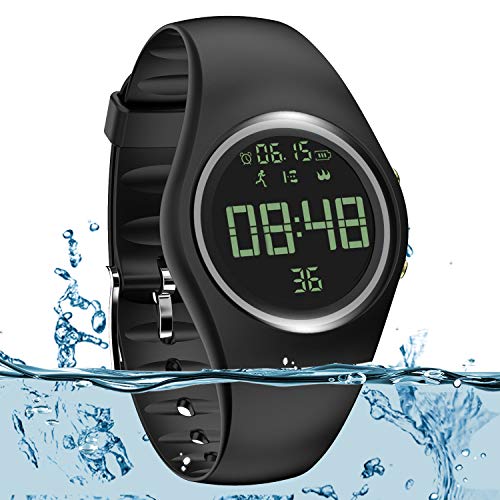 Simple Fitness Tracker [Swim Waterproof No APP Need] Step Counter Walking 3D Non-Bluetooth ...