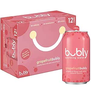 bubly Sparkling Water, Grapefruit, 12 ounce Cans,12 Fl Oz (Pack of 12 ...