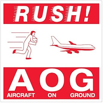 Amazon.com: "Rush AOG - Aircraft On Ground" Labels/Stickers, 4" x 4 ...