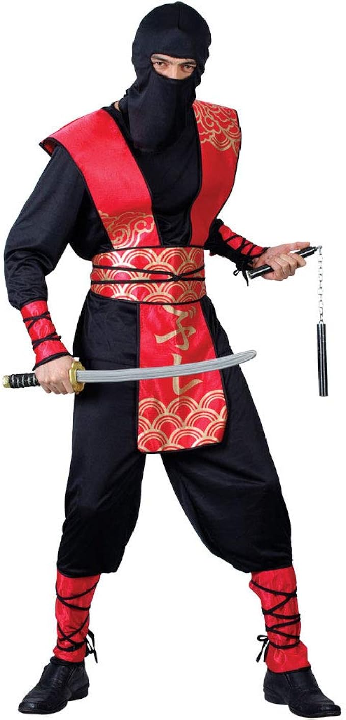 Adult Mens Deluxe Ninja Master Fancy Dress Costume: Amazon.co.uk: Clothing