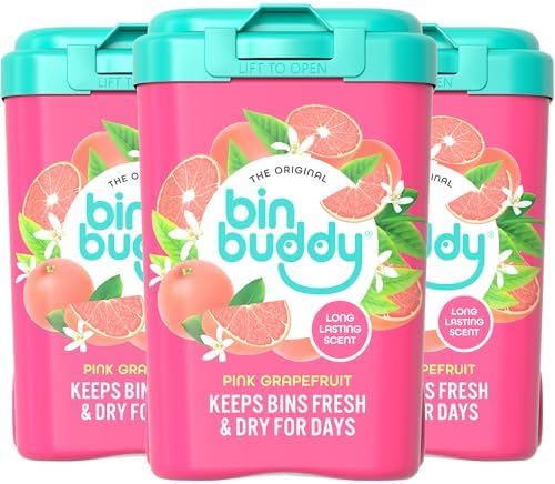 Bin Buddy Pink Grapefruit Bin Freshener Powder 450g, Pack of 3 - Leaves ...