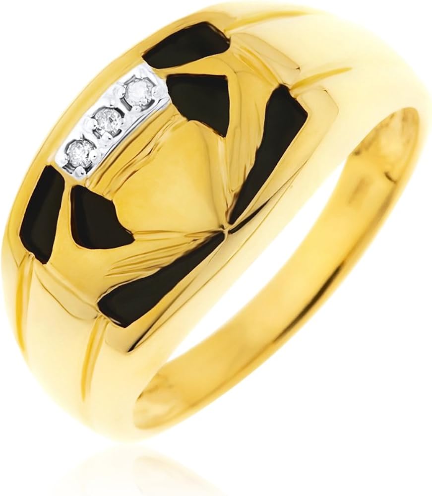 Bague - Homme - Or jaune (9 carats) 4.1 Gr - Diamant 2.83 Cts - T 61.5 ...