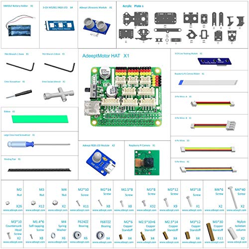 Adeept Mars Rover PiCar-B Robot Car Kit for Raspberry Pi 4 3 Model B B+ ...