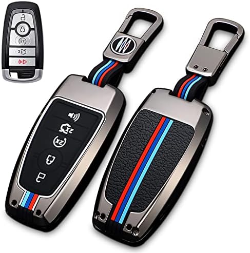 Lyonuczs for Ford Key Fob Cover with Keychain Metal Shell & Soft ...