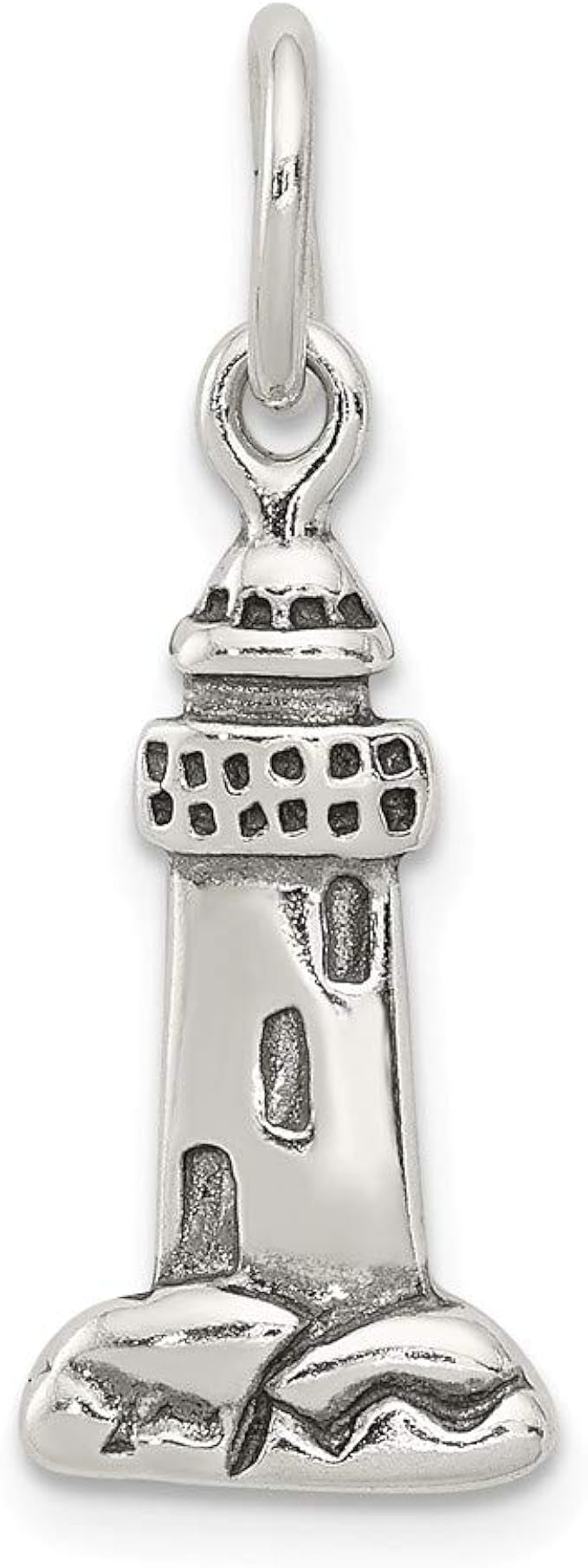 Amazon.com: Sterling Silver Antiqued Lighthouse Charm (approximately 20 ...