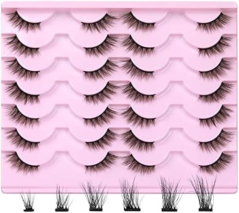 Newcally Corner Eyelashes Half Lashes 3/4 False Lashes DIY Natural ...