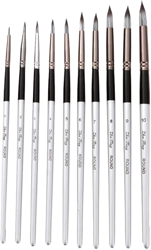 HEALLILY 10Pcs Malpinsel Holzgriff Öl Aquarellpinsel Künstler Malpinsel ...