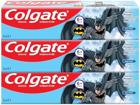 Colgate Toothpaste Kids Batman, Fluoride Toothpaste, 6+ years, 3x50ml ...