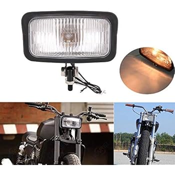 Amazon.com: AnXin Vintage Motorcycle Square Headlight Cafe Racer Amber ...