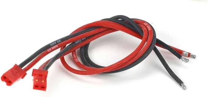 Amazon.com: E-flite Connector with Lead: RCY Male, 20 AWG (2), EFLA242 ...