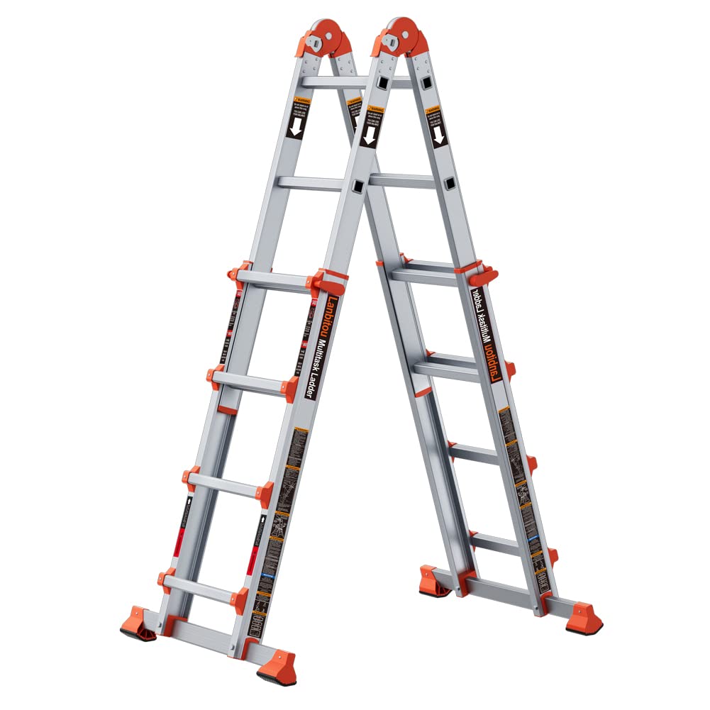 Mua Ladder, A Frame 4 Step Ladder Extension, 14 FT Anti-Slip Multi ...