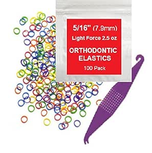 Amazon.com : 5/16 Inch Orthodontic Elastic Rubber Bands, 100 Pack, Neon, Light 2.5 Ounce Small ...