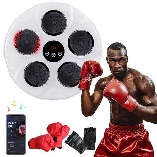 Musical Boxing Machine with 2 Pairs of Boxing Gloves, Wall Mounted ...