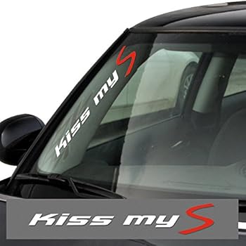 Amazon.com: Charminghorse Kiss my S Windshield Decal Side Window ...