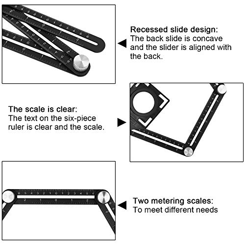 AMENVTOOL Upgrade Universal Ruler - Full Metal Multi Angle Measuring ...