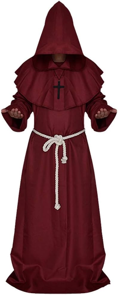 Hootecheu Priest Medieval Brother Hooded Dressing Gown Renaissance Monk ...