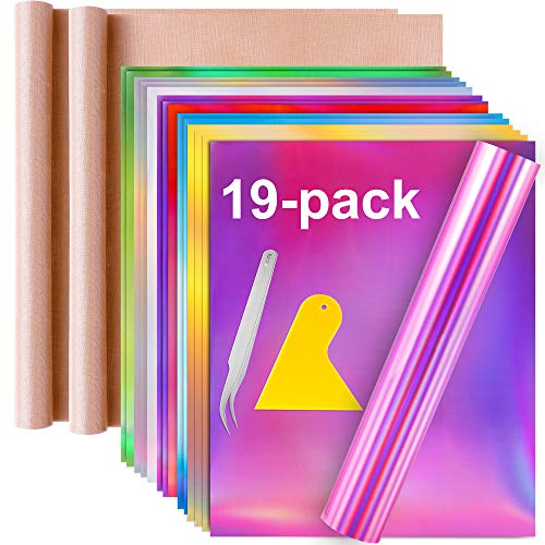 Holographic Heat Transfer Vinyl, HIRALIY 15 Sheets 12" x 10" Sparkly ...