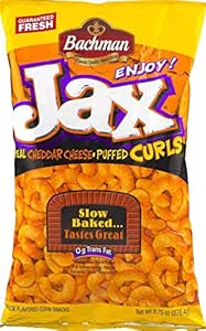 Amazon.com: Bachman Jax Cheddar Cheese Puffed Curls 9.75 Oz Bags (4 Bags)