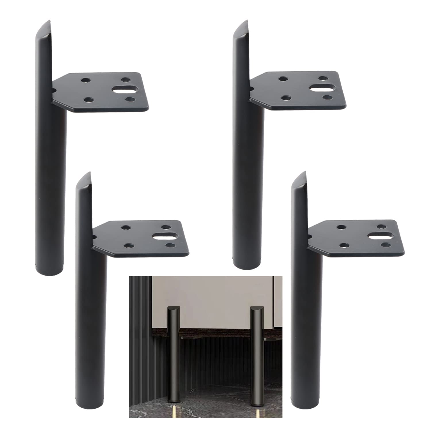 ALXEH 10 Inch Furniture Legs Black Coffee Table Feet, Mid-Century Metal ...