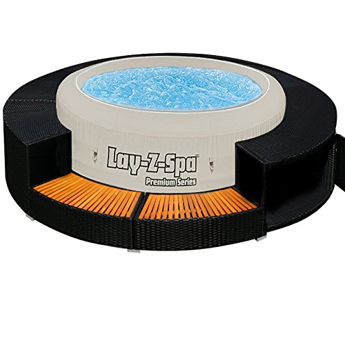 XXL Jacuzzi Whirlpool Umrandung Polyrattan Pool Rahmen Verkleidung ...