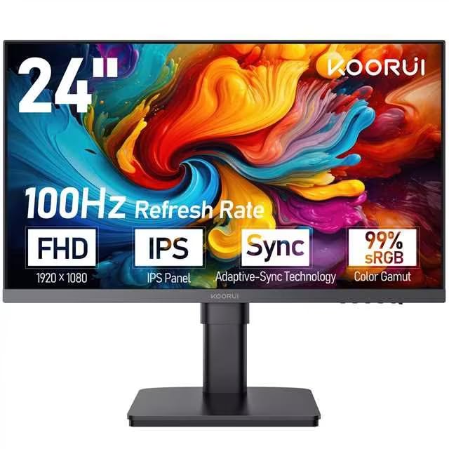 KOORUI E2412F 24 inch Computer Monitor, Full HD 1920 x 1080, Ultrathin ...