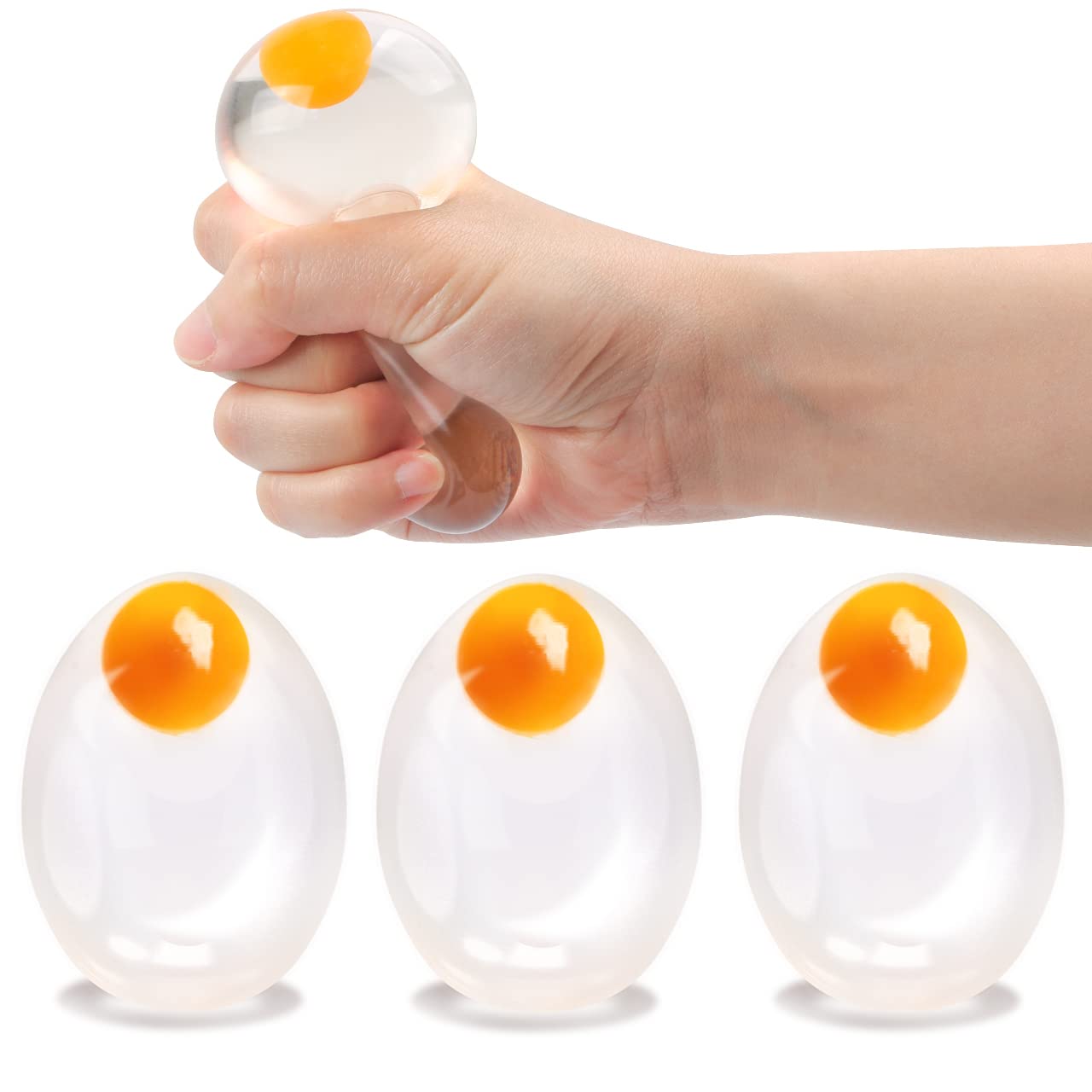 BENBO Egg Stress Ball, Flexible Sticky Egg Easter Basket Stuffers ...