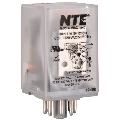 NTE Electronics R02-11A10-120 R02 Series General Purpose Multicontact ...