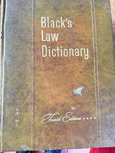 Black's Law Dictionary Fourth Edition (Deluxe edition with brown boards ...