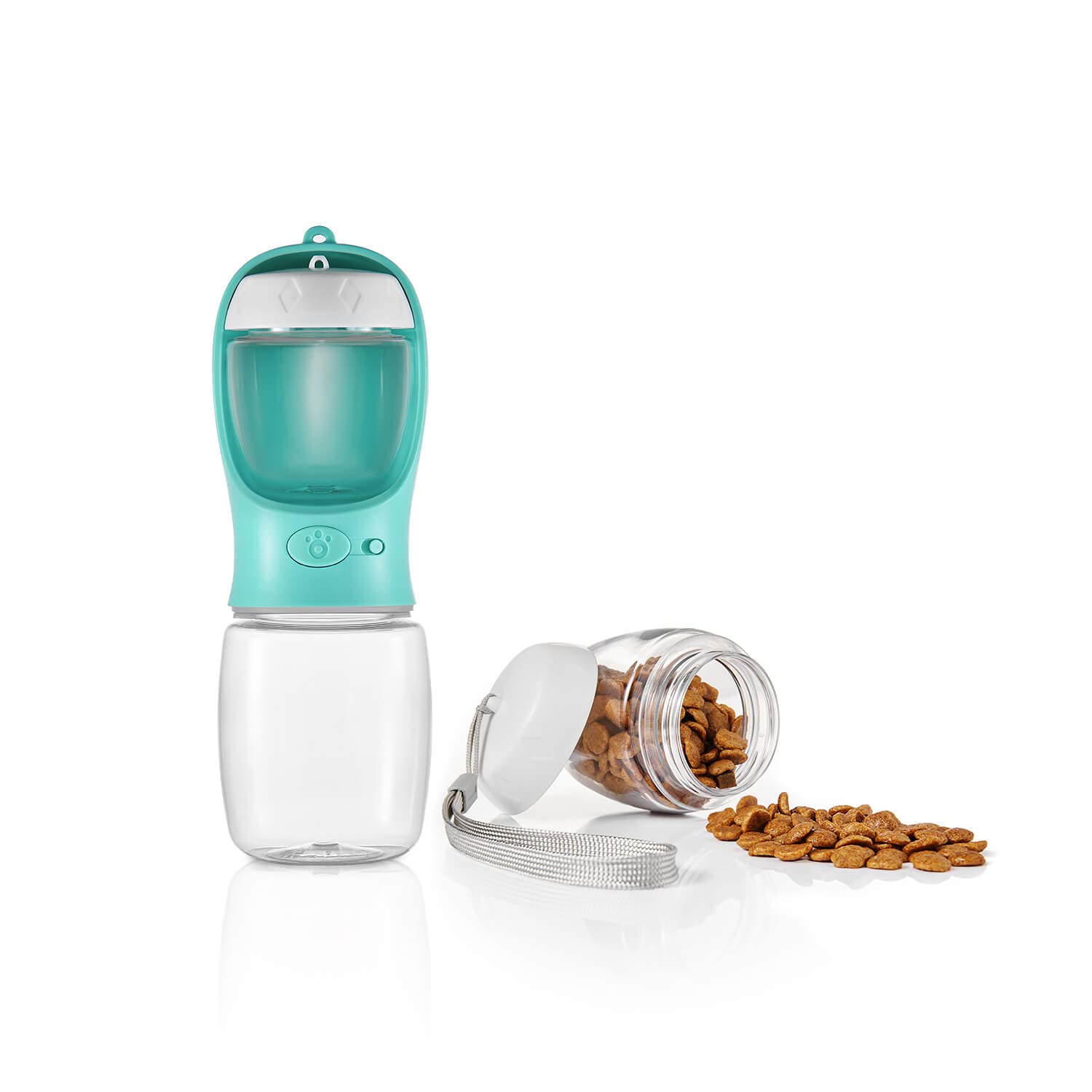 WePet Portable Dog Water Bottle with Food Container, 12 OZ + 6 OZ, Leak ...