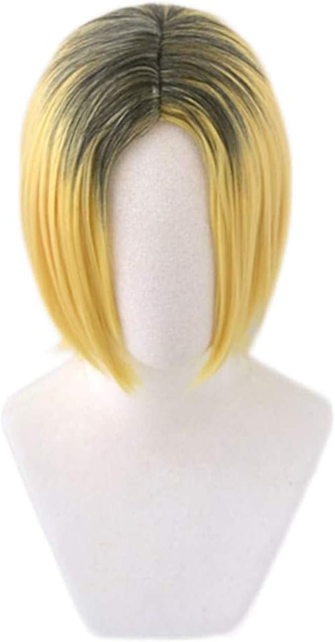Ani·Lnc Anime Haikyuu!! Kenma Kozume Cosplay Wig short yellow Costume ...