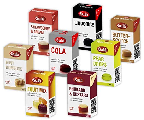 Sula Sugar Free Sweets Mini Boxes - 1 of Each 8 Flavours: Amazon.co.uk ...