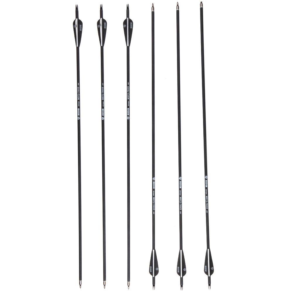 Musen 30 inch Archery Carbon Arrow,12PCS/Pack Shaft Removable Field ...