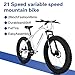 Outroad Fat Tire Mountain Bike 26 inch 21 Speed Grass Sand Bicycle Snow ...