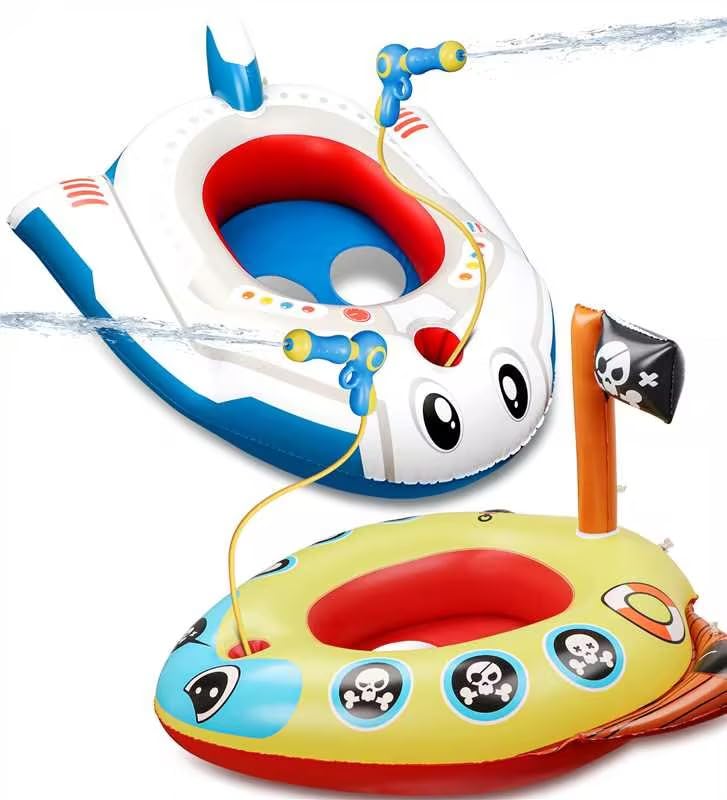 HopeRock 2 Pack Kids Pool Float with Water Gun,Inflatable Ride-on ...