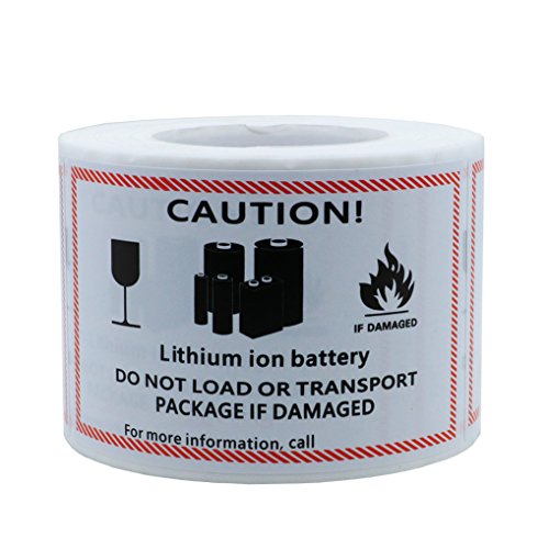 Buy Hybsk Lithium Ion Battery Transport Caution Warning Stickers 3.54 ...