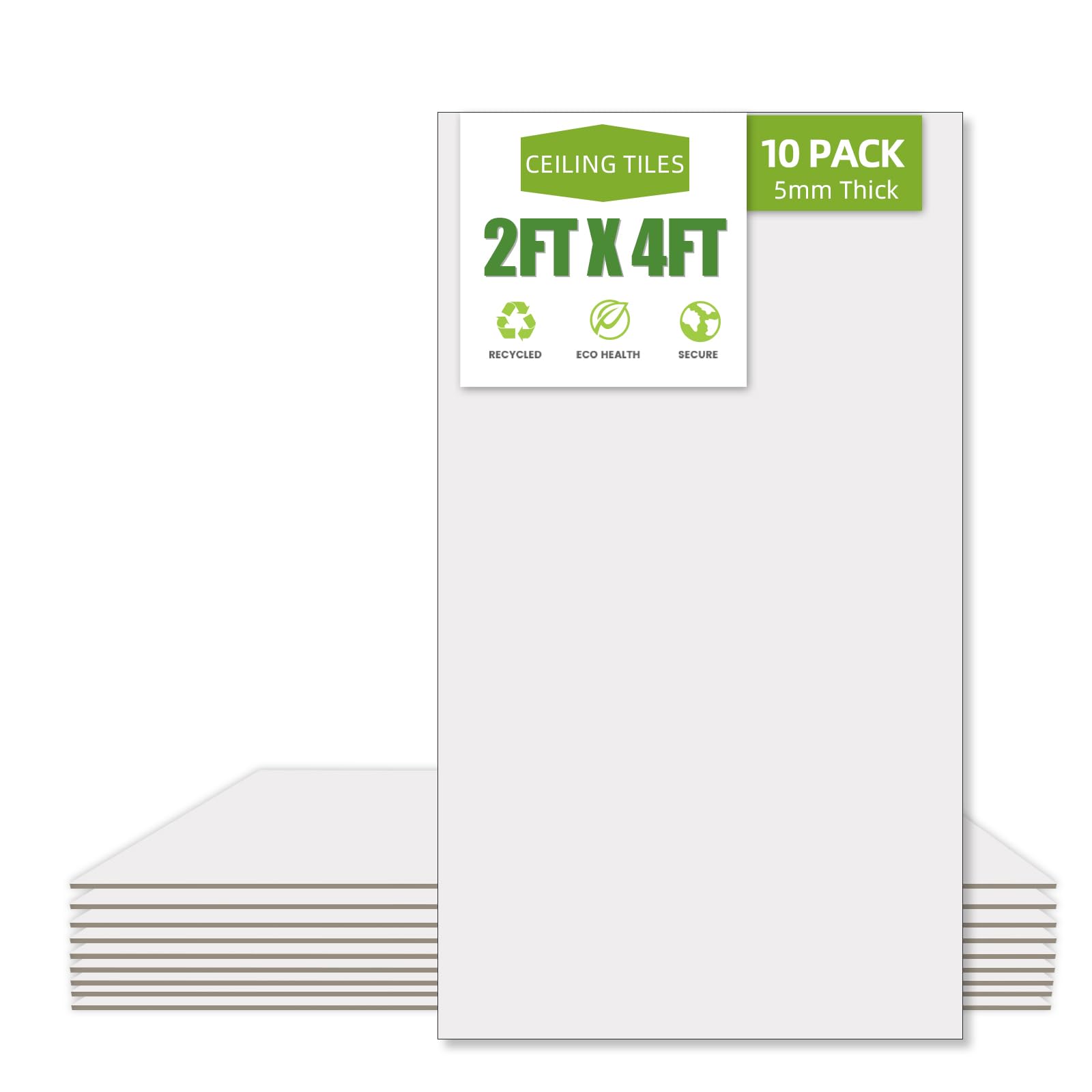 Noooza 2ft x 4ft Drop Ceiling Tiles?Smooth White PVC Ceiling Panel 24 x ...