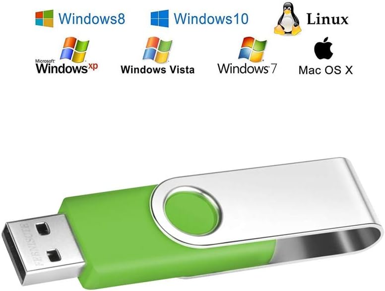 16GB USB Stick Green 10 Pack Memory Sticks – Swivel USB 2.0 Flash Drive ...