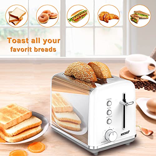 Toaster 2 Slice, Lionorm 900W Toaster with 6 Browning Settings, 1.5 In ...