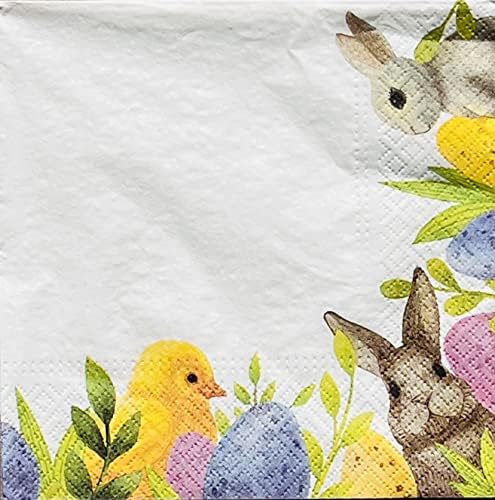 AM Decor Easter Party Napkins - 20 Soft Triple-Ply Tissue Napkins with ...
