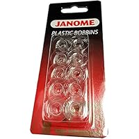 Amazon.com: Janome Genuine 10 Pk. Plastic Bobbins #200122614 for All ...
