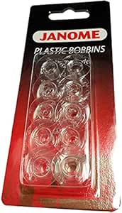 Amazon.com: Janome Genuine 10 Pk. Plastic Bobbins #200122614 for All ...