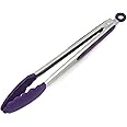 Amazon.com: Chef Craft Premium Silicone Cooking Tongs, 12 inch, Purple ...