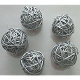 Amazon.com: Fascola 12pcs Multi Colors Wicker Rattan Balls, Garden ...