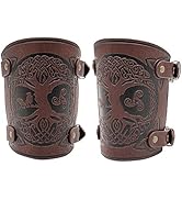 Amazon.com: GelConnie Leather Gauntlet Wristband Medieval Bracers ...