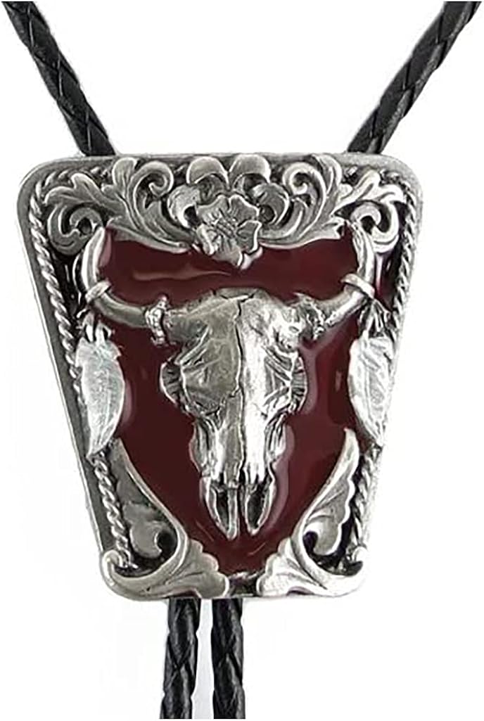 Amazon.com: Large Bolo - Enameled Buffalo Skull - Large Sculpted Bolo ...