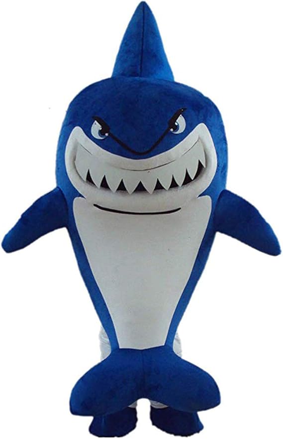 Amazon.com: Blue Shark Mascot Costume Adult Halloween Costume: Clothing