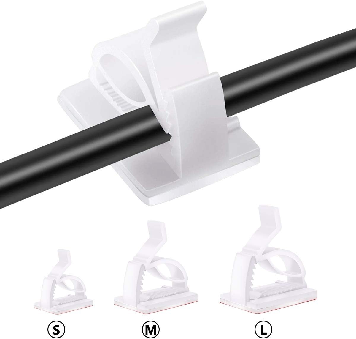 100pcs Adjustable Self Adhesive Cable Clips, Assorted Sizes Cable ...