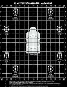Amazon.com : PlusTactical M4 Carbine 25 Meter Zeroing Target on EZ Peel ...